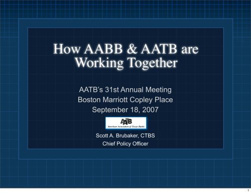 How AABB & AATB are Working Together - American Association of ...