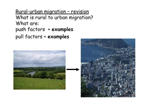 Rural Urban Migration