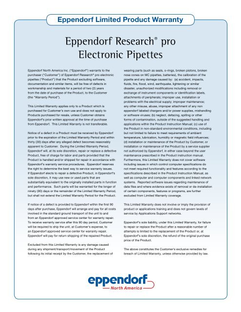 Eppendorf ResearchÂ® pro Electronic Pipettes