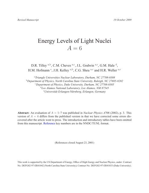 Energy Levels of Light Nuclei A = 6 - Precision Muon Physics