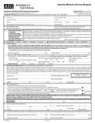Avocation Questionnaire - American General Life Companies