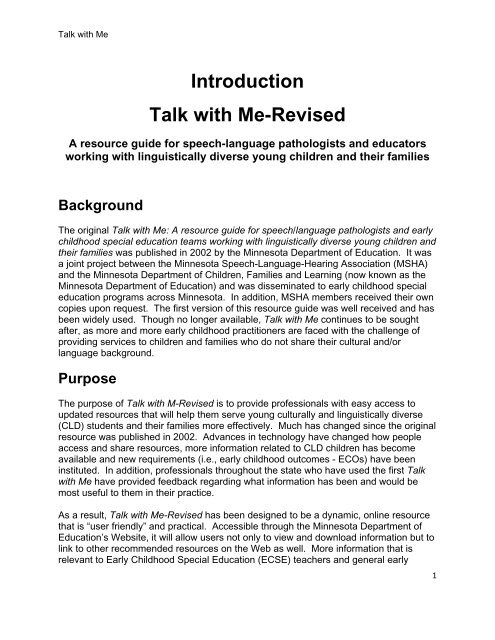 Introduction Talk with Me-Revised - Region 10 Low Incidence Projects