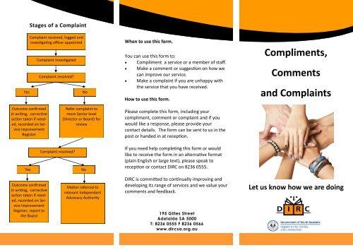Compliments, Comments & Complaints Form
