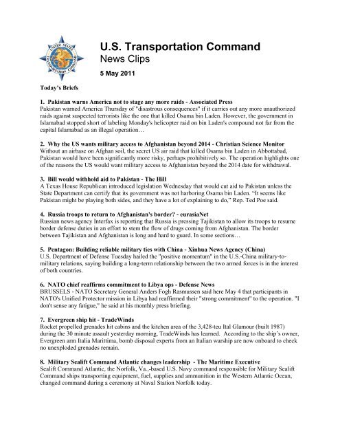 U.S. Transportation Command - United States Transportation ... U.S. Transportation Command - United States Transportation ...
