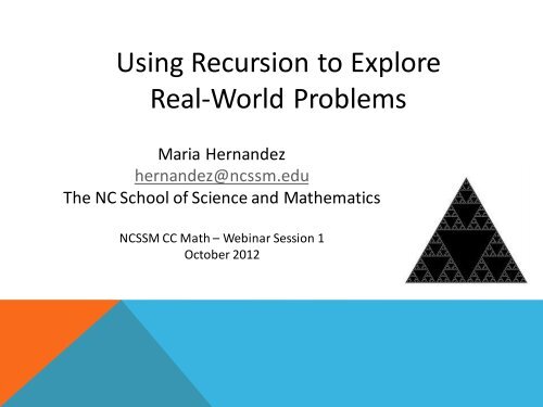Using Recursion to Explore Real-World Problems - Distance ...
