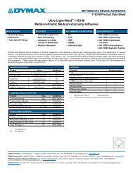 DYMAX 1181-M-GEL Medical Device Adhesive Product Data Sheet