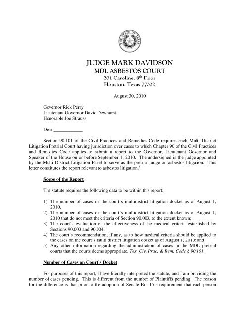JUDGE MARK DAVIDSON - Harris County District Courts
