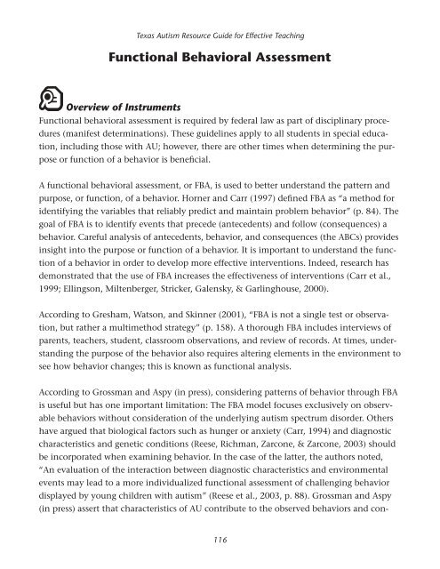 Functional Behavioral Assessment - CTE - Online Learning ...