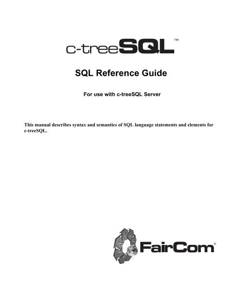 SQL Reference Guide - Cove Systems