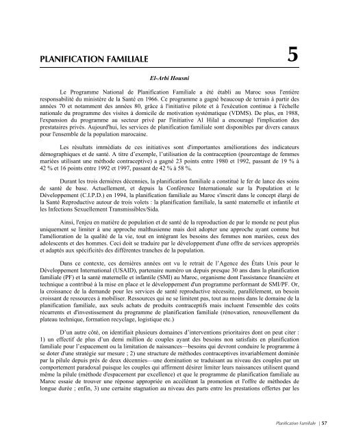 PLANIFICATION FAMILIALE - Measure DHS