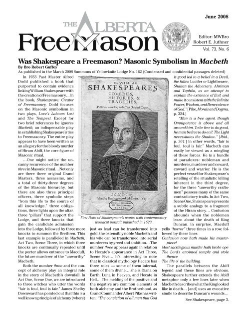 Was Shakespeare a Freemason? Masonic Symbolism in Macbeth