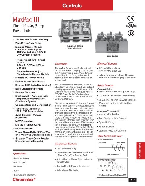 MaxPac III Catalog Page - Chromalox Precision Heat and Control