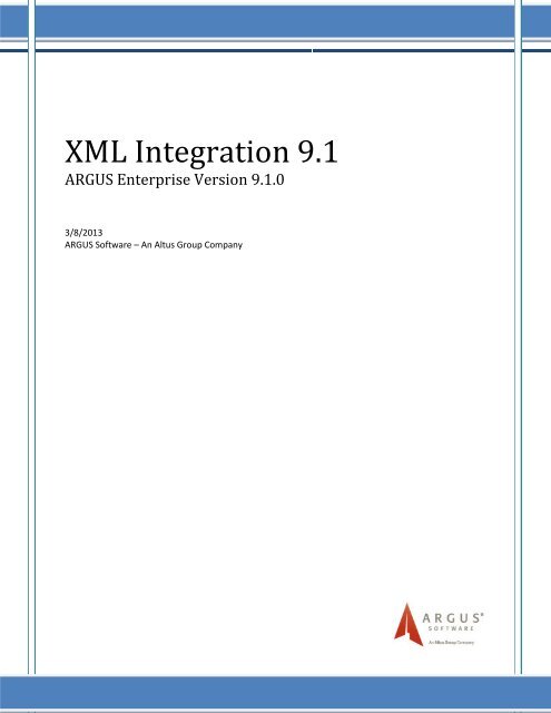 XML Integration 9.1.pdf - ARGUS Software