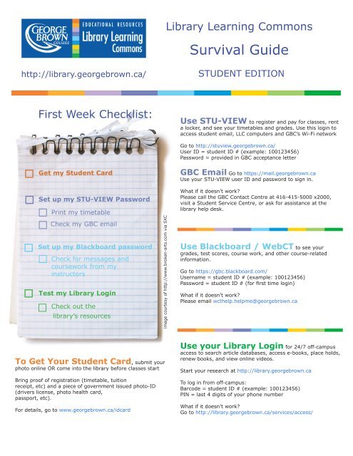 Student Survival Guide - George Brown College Library Learning ...