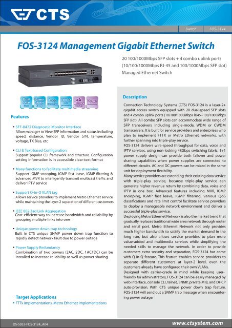 FOS-3124 - connection technology systems co., ltd