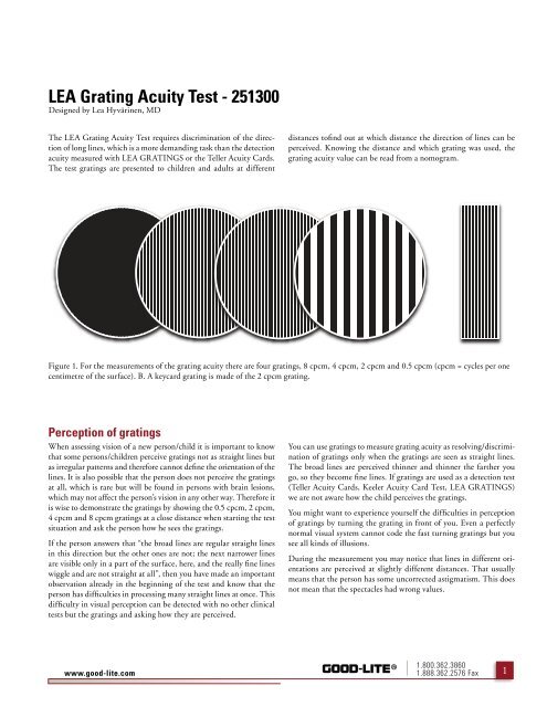 LEA Grating Acuity Test - 251300 - Good-Lite Company