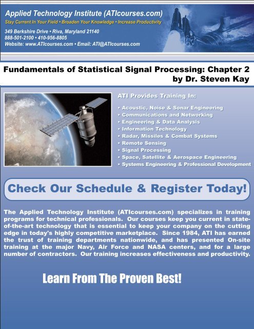 Fundamentals Of Statistical Signal Processing Applied Technology