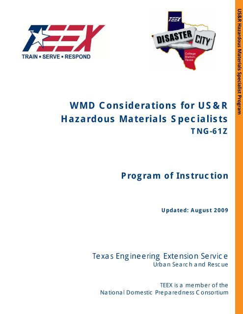 WMD Considerations for US&R Hazardous Materials Specialists