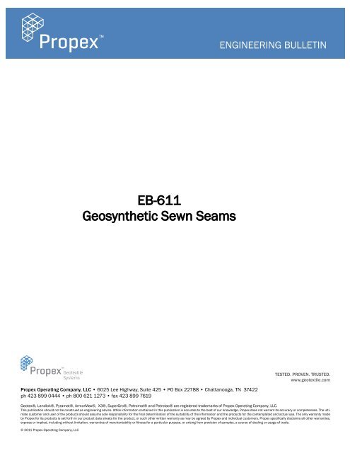 Geosynthetic Sewn Seams - Geotextiles