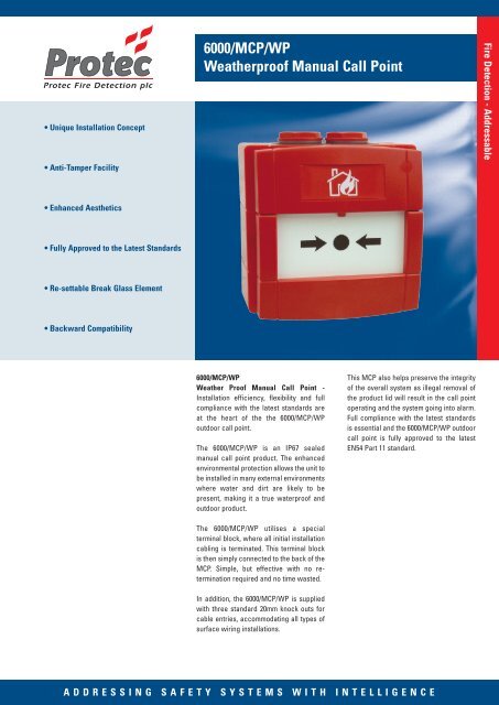 6000/MCP/WP - Protec Fire Detection