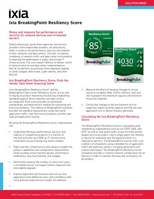 Ixia BreakingPoint Resiliency Score