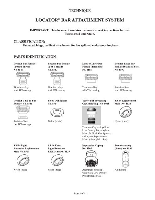 LOCATORÂ® BAR ATTACHMENT SYSTEM - Proscan