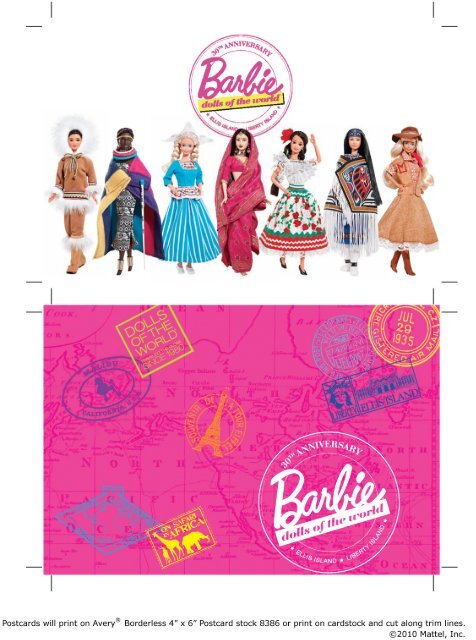 download printable postcards - Barbie