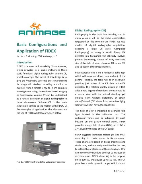 Basic Configurations and Application of FIDEX - Animage LLC