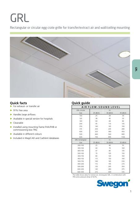 Rectangular or circular egg crate grille for transfer/extract ... - ICS ...