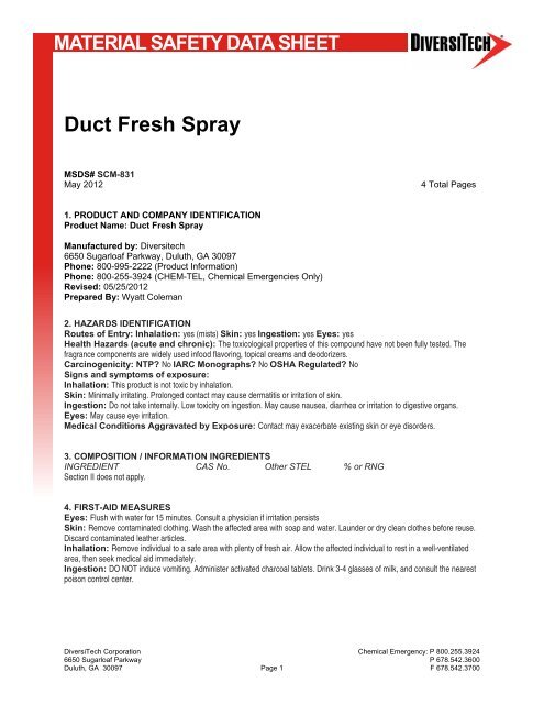 Duct Fresh Spray - media - DiversiTech