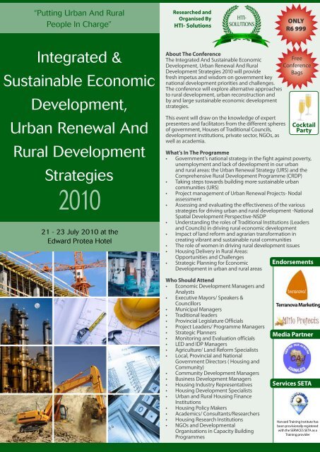 Integrated & Sustainable Economic Development, Urban Renewal ...