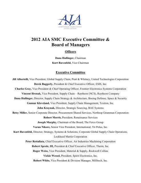 2002 AIA Board of Governors - Aerospace Industries Association