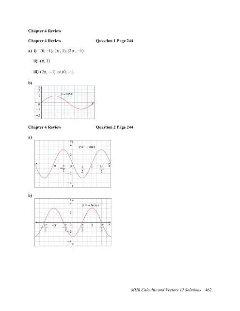 MHR Calculus and Vectors 12 Solutions 462 Chapter 4 Review ...