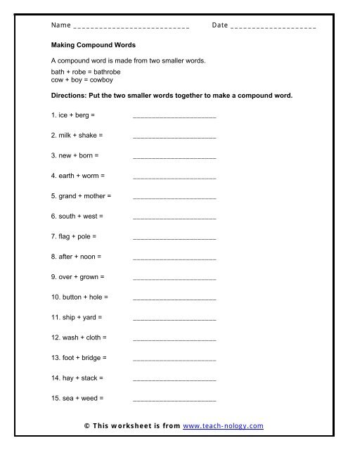 Making Compound Words - Teach-nology