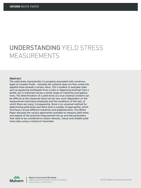 Understanding yield stress measurements - Particle Size Analyser