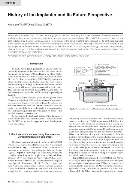 History of Ion Implanter and Its Future Perspective - Sumitomo ...