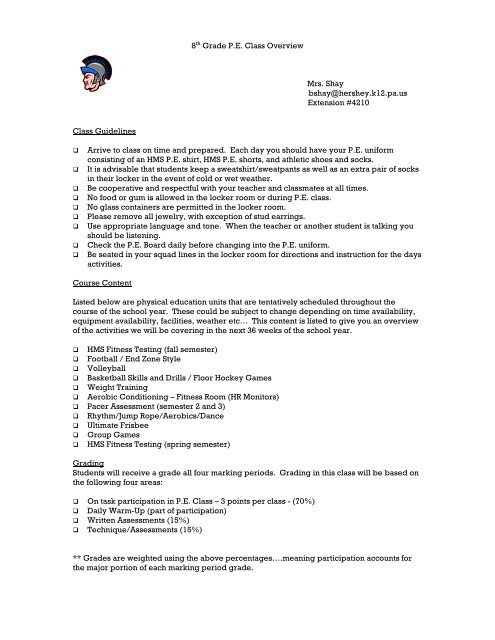 8th Grade Course Outline and Grading