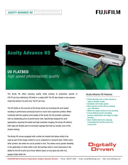 Acuity Advance HS - Graphic Arts & Printing Acuity Advance HS - Graphic Arts & Printing