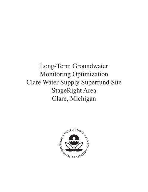 Long-Term Groundwater Monitoring Optimization Clare Water ...