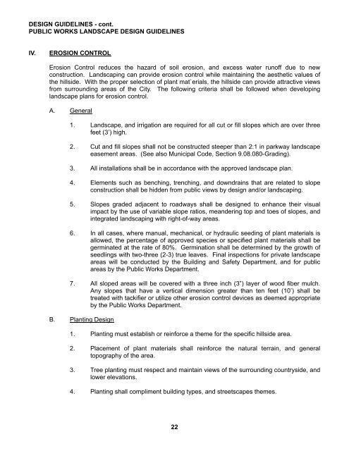 DESIGN GUIDELINES - cont.