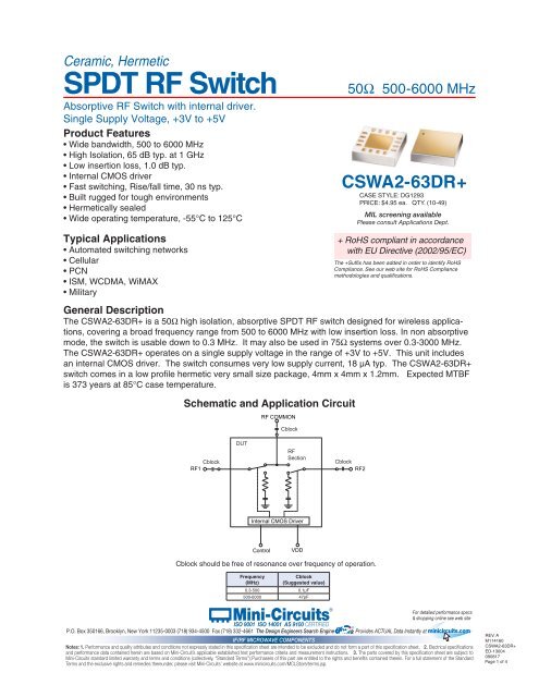 SPDT RF Switch - Mini-Circuits