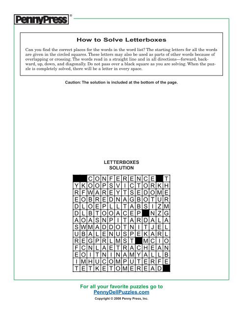 How to Solve Letterboxes