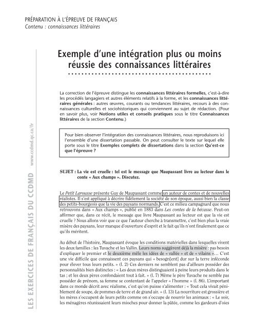 Exemple d'une intÃ©gration plus ou moins rÃ©ussie des ... - ccdmd
