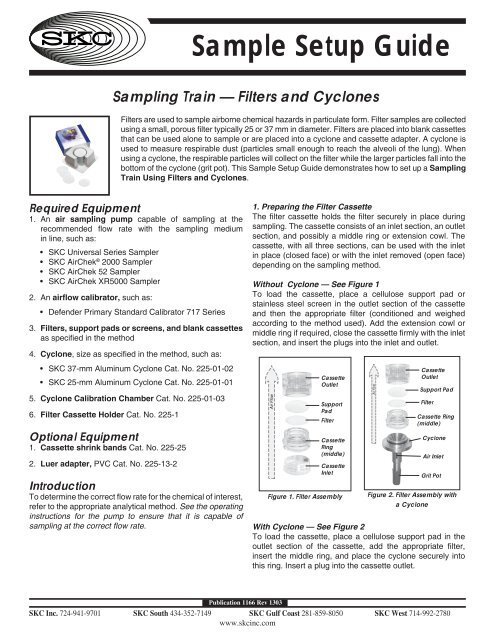 Sampling Train â Filters and Cyclones Sample Setup ... - SKC Inc.