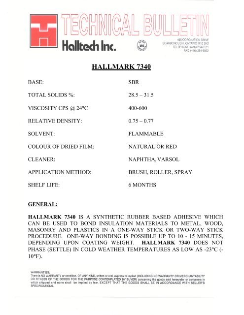 HALLMARK 7340 - TLP Insulation