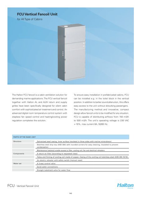 FCU Vertical Fancoil Unit - Halton