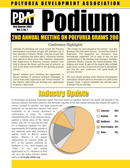 Industry Update Industry Update - Polyurea Development Association