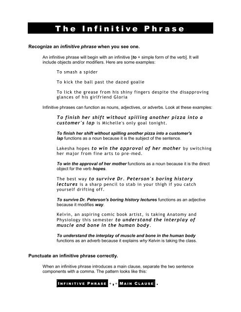 Infinitive Phrase Examples