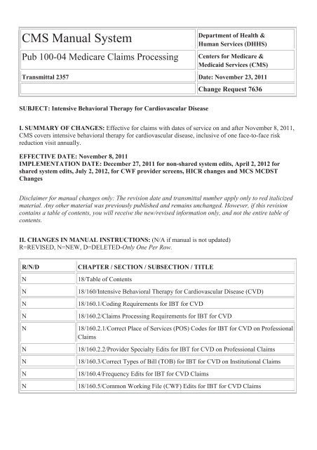 Intensive Behavioral Therapy for Cardiovascular Disease - MediQuant