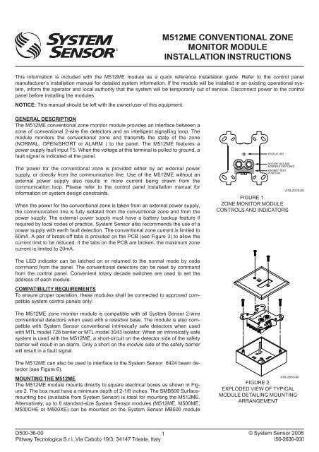 m512me conventional zone monitor module installation instructions
